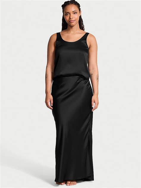 Black Satin Maxi Skirt Victorias Secret Uk