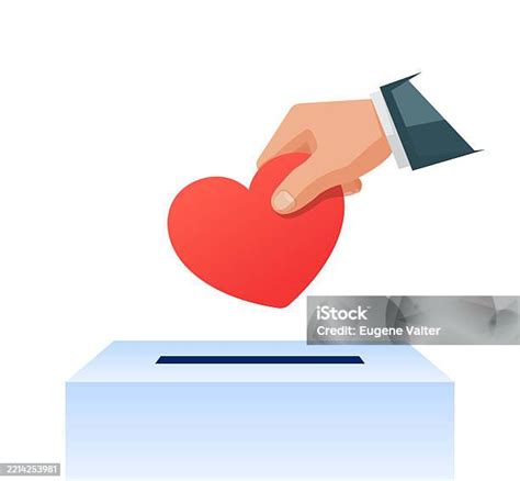 헌혈 상자에 하트를 넣는 손 기부 자원 봉사 지원 인본주의 자선 개념 벡터 일러스트 레이 션 Charitable Foundation에 대한 스톡 벡터 아트 및 기타 이미지