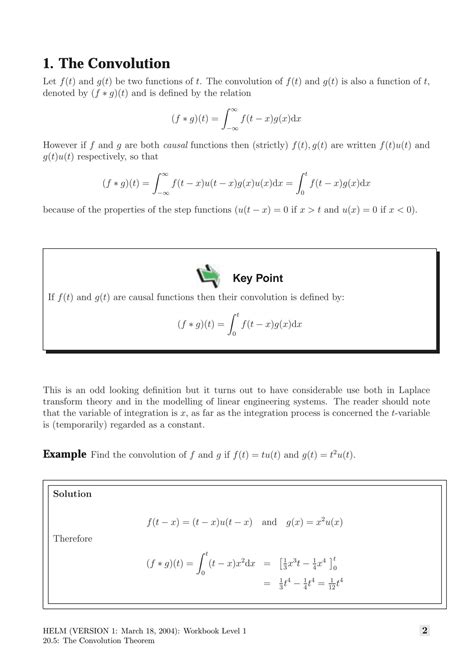 Solution The Convolution Theorem Studypool
