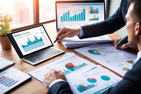 Empresário Analista Financeiro Analisando Relatório Financeiro