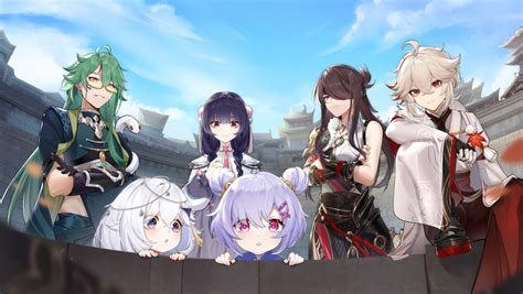 Paimon Kaedehara Kazuha Qiqi Beidou Yun Jin And More Genshin Impact Drawn By Dearduam