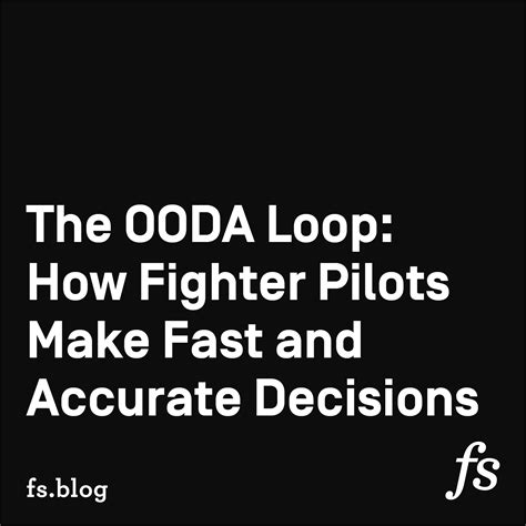 The Ooda Loop How Fighter Pilots Make Fast And Accurate Decisions