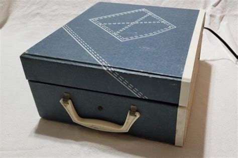 Vintage Sears Solid State Portable Record Player Model 390 Denim