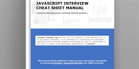 Javascript Interview Cheat Sheet Manual Makers And Employees 2025 Product Hunt