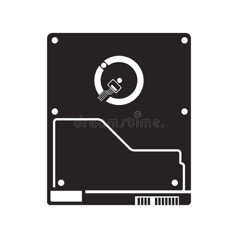 Hard Disk Drive Hardware HDD Storage Icon Stock Vector Illustration Of Black Object