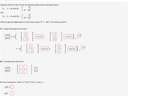 Solved Suppose That The Matrix A Has The Following Chegg Com