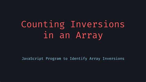 Counting Inversions In An Array Youtube