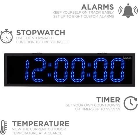 Ivation 48 Waterproof Large Digital Clock Outdoor Large Led Clock