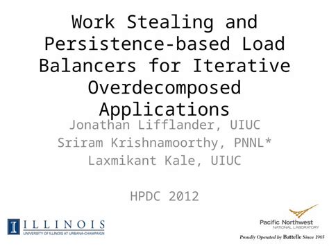 Pptx Work Stealing And Persistence Based Load Balancers For Iterative Overdecomposed