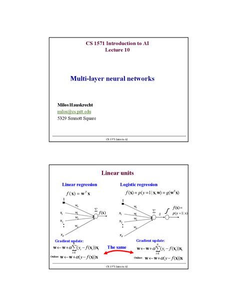 Multi Layer Neural Networks Lecture Slides Cs 1571 Docsity