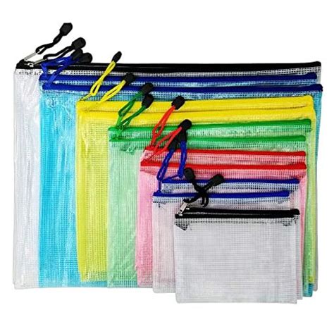 【楽天市場】14枚 ジッパー式ファイル袋 ジッパー式メッシュケース ファスナ付き オフィス用品 学生 事務 学校 文具 ジッパー 持ち運び 防水 7種サイズ A4 A3 B4 B5 A5