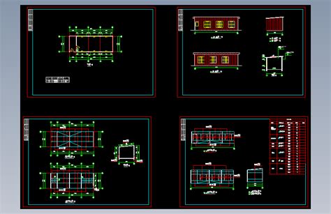 1182工地复合板房结构施工设计cad平面布置图纸 Autocad 2004 模型图纸下载 懒石网