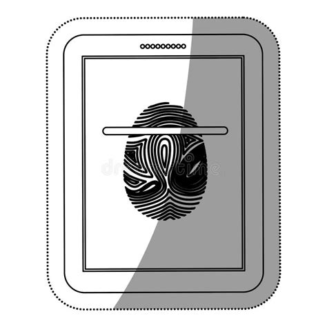 Fingerprint And Tablet Design Stock Illustration Illustration Of Scanner Privacy