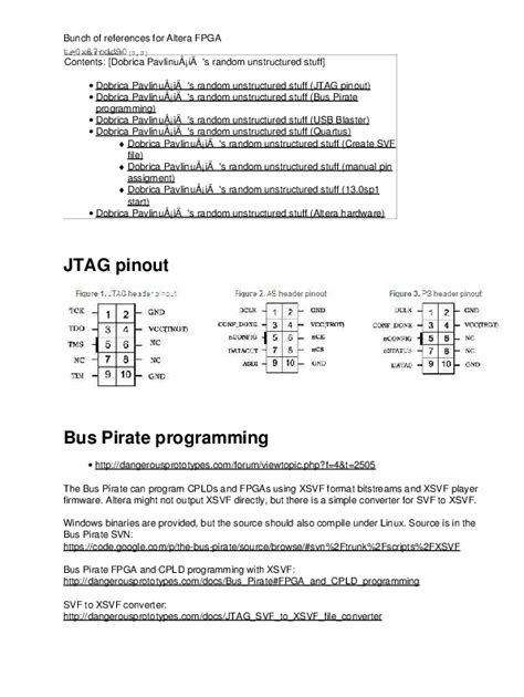 Altera Jtag Pinout Programming With Bus Pirate V4 Manual Pdf