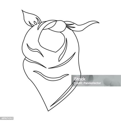 카우보이 스카프 아이콘 개요 와일드 웨스트 개요에서 서쪽 아이콘 그을음 군 보안관에 대한 스톡 벡터 아트 및 기타 이미지 군