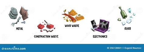 Garbage Sorting Process Icons Vector Illustration 148837232