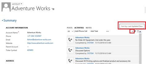 Sort Social Pane Activities In Dynamics 365 Microsoft Dynamics 365 Crm Tips And Tricks