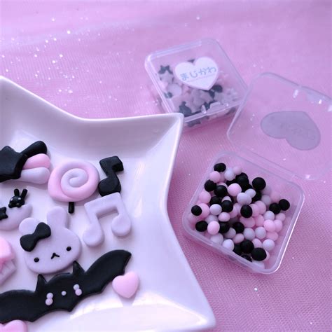 Pastel Goth Cabochons Set Decoden Set 10 Pieces Polymer Clay