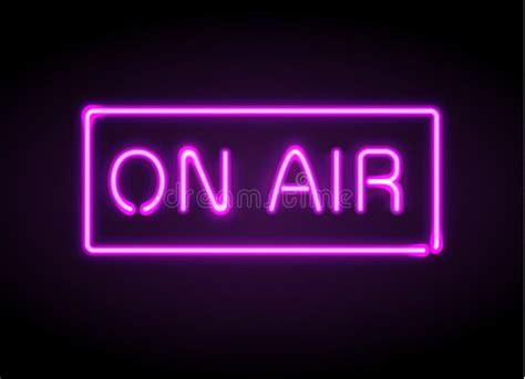 На иллюстрации вектора неоновой вывески радио передачи воздуха Иллюстрация вектора иллюстрации