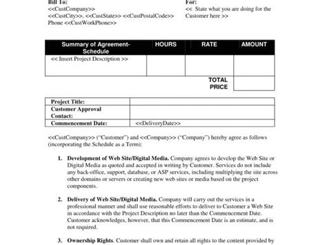 Game Development Contract Template Web Developer Contract Template Free Printable Documents