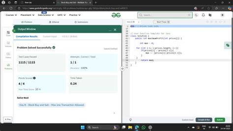 Geekweek Gfg160 Javacoding Stockmarketlogic 100daysofcode