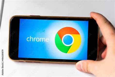 Google Chrome Application Icon On Apple IPhone Screen Close Up Google Chrome App Icon Google