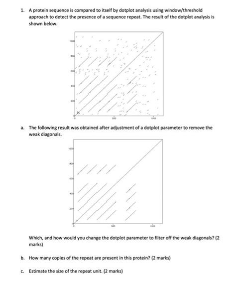 Solved 1 A Protein Sequence Is Compared To Itself By