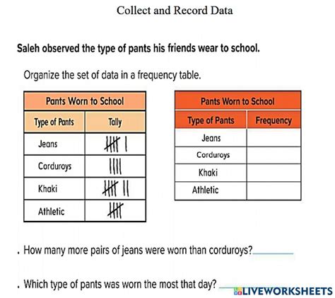 Collect And Record Data 3 Worksheet Live Worksheets Worksheets Library