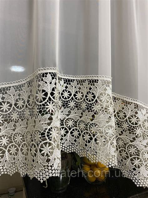 Тюль арка для кухні Красива тюль у кухню Коротка тюль для кухні Готова тюль на кухню Кухонна