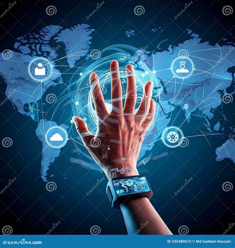 tech empowered humanity bridging digital and physical worlds stock