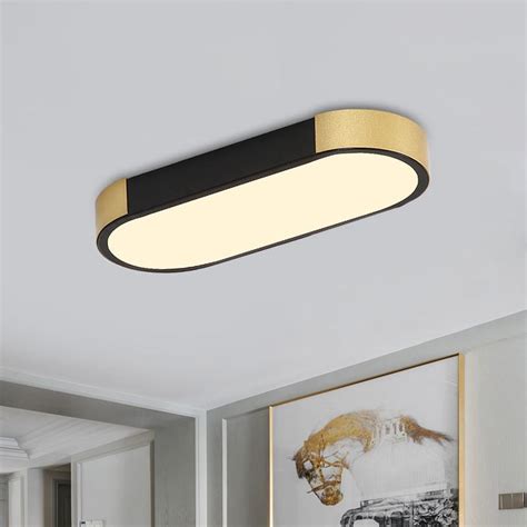 Rectangular Corridor Ceiling Flush Mount Metallic Led Modern Flushmount