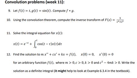 Solved Convolution Problems Week Let F T T G T Chegg