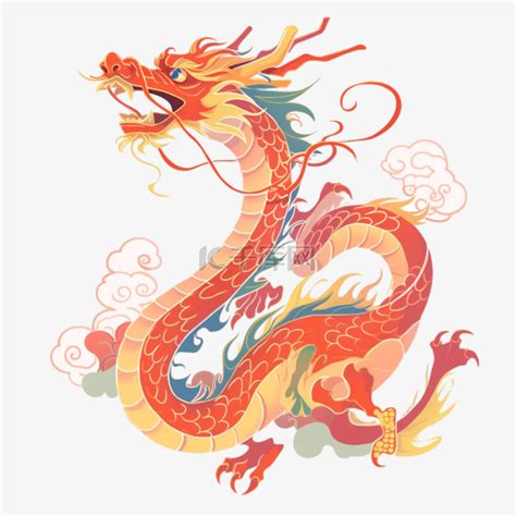 龙年中国龙神龙吉祥龙手绘卡通素材图片免费下载 千库网