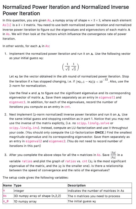 Normalized Power Iteration And Normalized Inverse