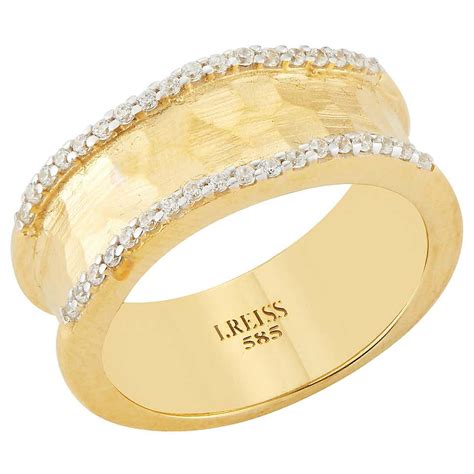 Customizable Handcrafted 14 Karat Yellow Gold Hammered Narrow Rings