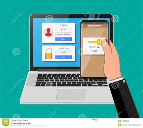 Two Steps Authentication Concept Stock Vector Illustration Of Phone Access 119387187