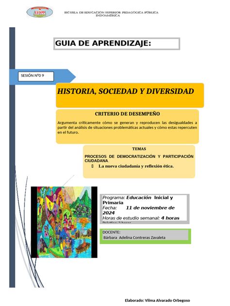 Guías 9 De Historia Sociedad Y Diversidad 1 Pdf Democracia