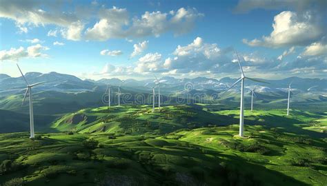 The Use Of Artificial Intelligence In Wind Power Plants Stock Illustration Illustration Of