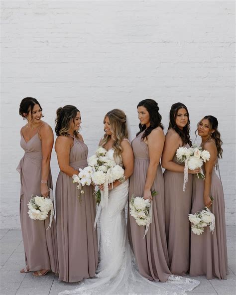 Bridal Party Bridesmaids Taupe Bridesmaid Dresses Bridesmaid
