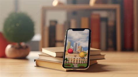 복사 공간 배경 및 3d 렌더링으로 사회적으로 먼 디지털 교육을 위한 모바일 학습 앱 모바일 학습 디지털 교육 온라인 예약