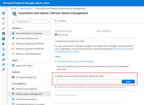 jamf pro를 microsoft intune과 통합하도록 jamf pro 클라우드 커넥터 구성 microsoft