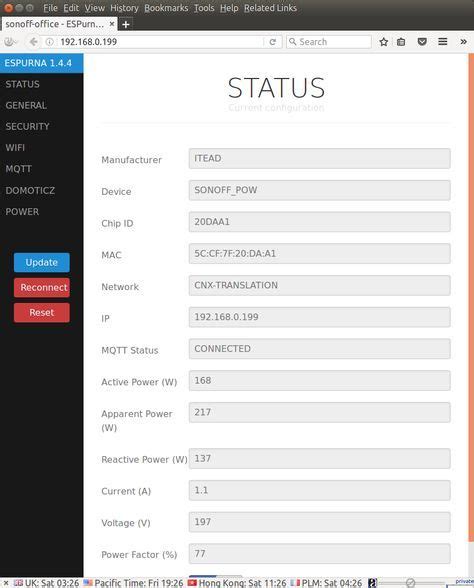 how to use sonoff pow with espurna firmware and domoticz home