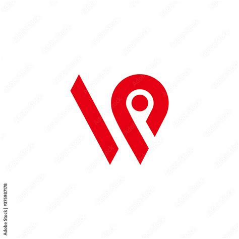 Letter Wp Simple Pin Location Symbol Geometric Stripes Line Logo Vector Stock Vector Adobe Stock