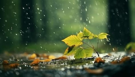 Premium Photo Water Splashing Rain Autumn Trees