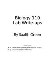 Bio 110 Lab Report Docx Biology 110 Lab Write Ups By Saalih Green Amended Changes Pg 3 Lab
