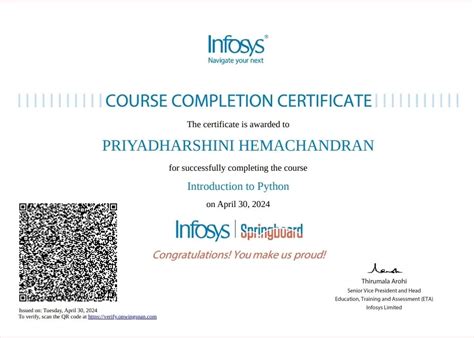 Priyadharshini H On Linkedin Pythonprogramming Infosysspringboard Learninganddevelopment