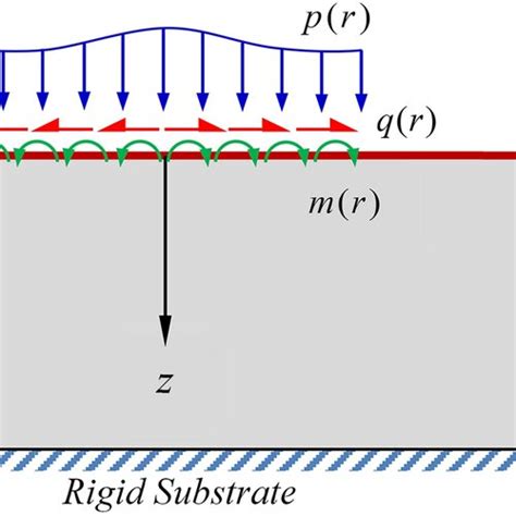 Schematic Of A Three Dimension Rigid Based Elastic Layer And