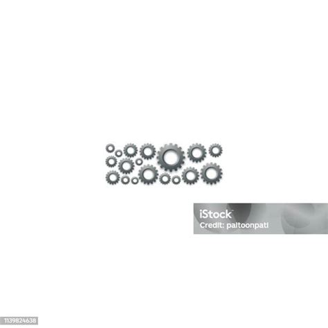 알파벳 세트 문자 구두점 하이픈 엔지니어링 기어 패턴 팀웍 시스템 개념 디자인 일러스트 레이 션 흰색 배경에 고립 벡터 Eps 10 0명에 대한 스톡 벡터 아트 및 기타