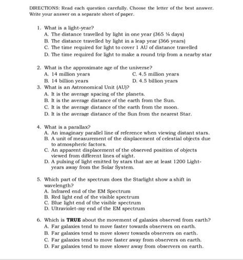 Solved Directions Read Each Question Carefully Choose The