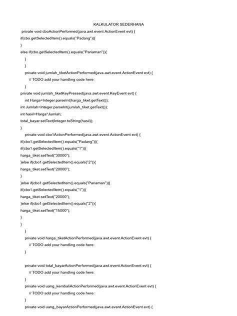 Kalkulator Sederhana Pdf String Computer Science Sql